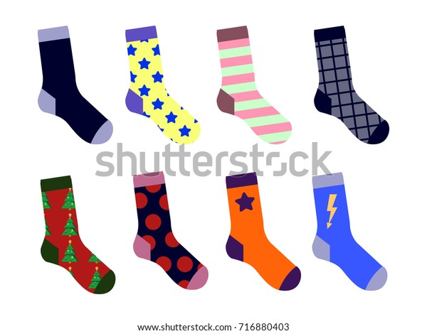 Colorful Socks Set Picture Flat Design Stock Vector (Royalty Free ...