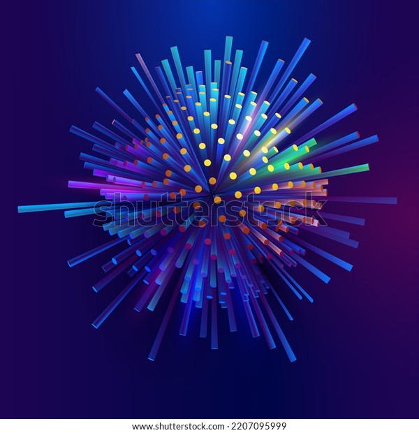 Colorful Sphere 3d Dots Dynamic Explosion Stock Vector (Royalty Free ...