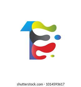 Colorful Splash Number Template Stock Vector (Royalty Free) 1014593617 ...