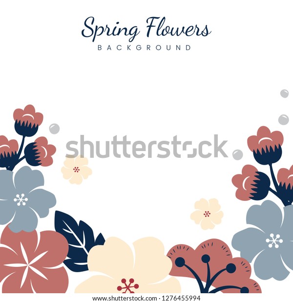 Colorful Spring Flowers Border Background Vector Stock Vector (Royalty ...