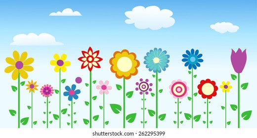 Simple Spring Flower Illustration Set Stock Vector (Royalty Free ...