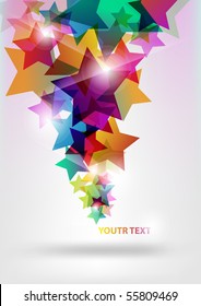 Bright Colorful Flying Stars Vector Illustration Stock Vector (Royalty ...