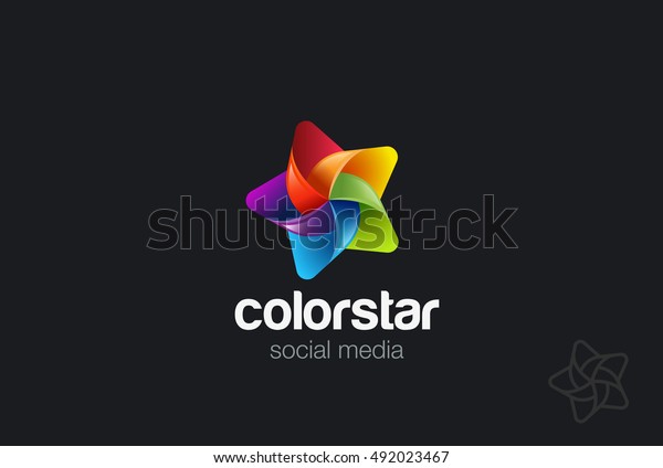 Colorful Star Logo Design Vector Template Stock Vector (Royalty Free ...