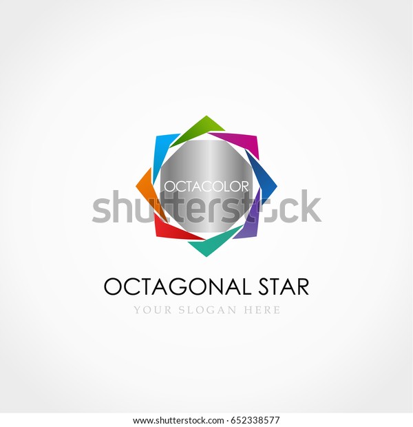 Colorful Star Octagonal Logo Stock Vector (Royalty Free) 652338577 ...