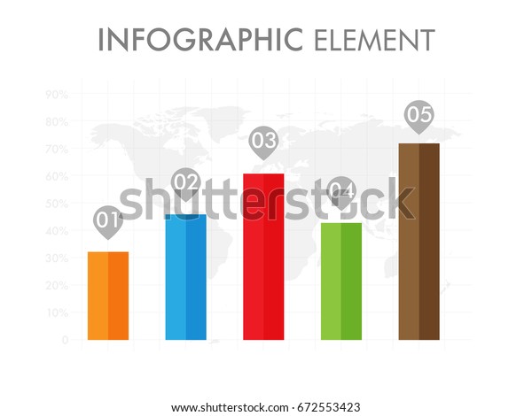 Colorful Statistical Bar Chart Infographic Element Stok Vektör ...