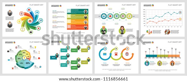 Colorful Statistics Training Concept Infographic Charts Stock Vector ...
