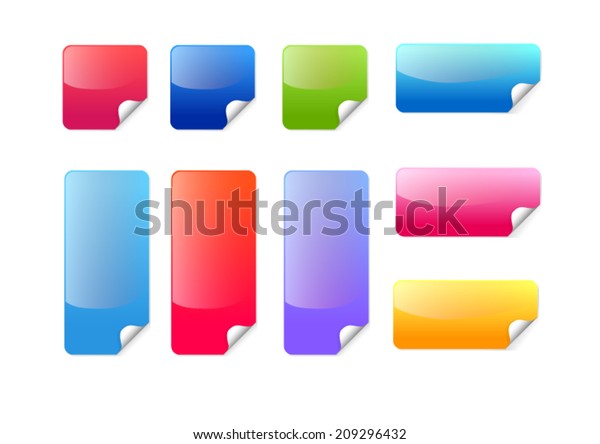 Colorful Sticker Label Icon Set Vector Stock Vector (Royalty Free ...