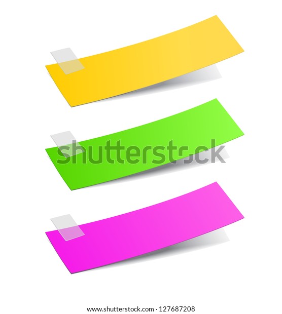 Colorful Stickers Set Vector Illustration Stock Vector (Royalty Free ...