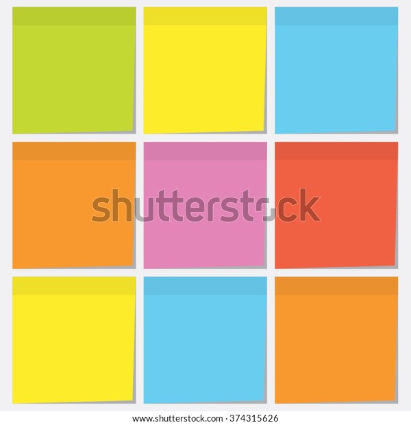 Colorful Sticky Note Vector Illustration Stock Vector (Royalty Free ...