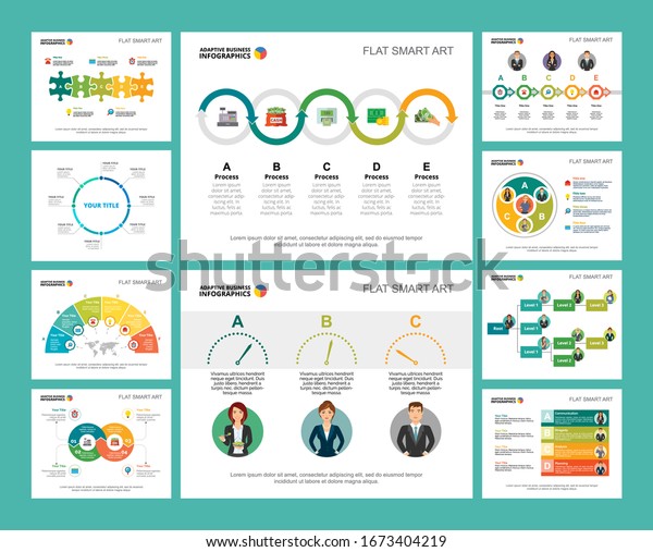 Colorful Strategy Charts Set Presentation Slide Stock Vector (Royalty ...