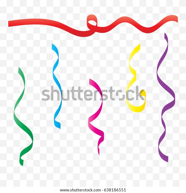 Colorful Streamer Ribbons Set Isolated On Stock Vector (Royalty Free ...