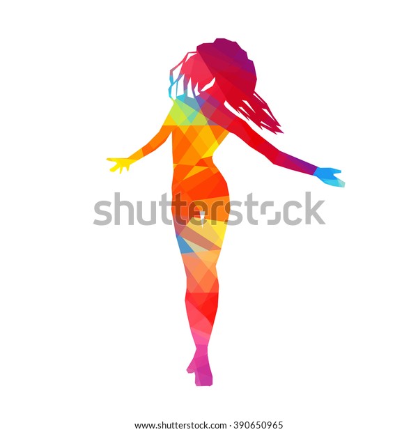 Colorful Stylized Dancers Pose Drawing Made Stock Vector (Royalty Free ...