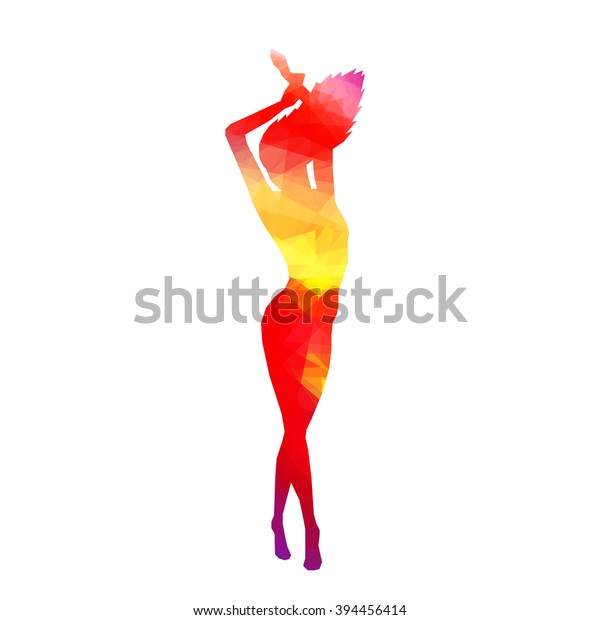 Colorful Stylized Dancers Pose Drawing Made Stock Vector (Royalty Free ...