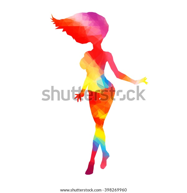 Colorful Stylized Dancers Pose Drawing Made Stock Vector (Royalty Free ...