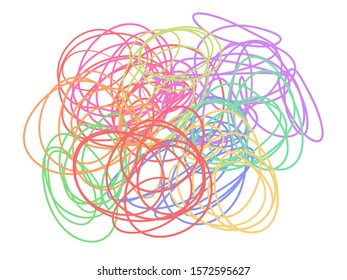 Colorful Tangled Shape On White Chaos Stock Vector (Royalty Free) 1572595627 | Shutterstock