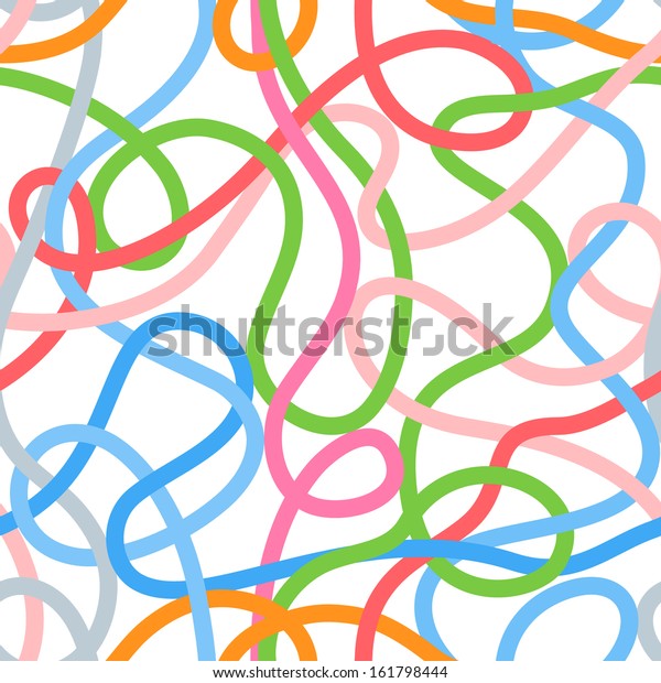 Colorful Tangled Wires Threads On White Stock Vector (Royalty Free ...