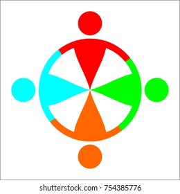 Colorful Teamwork Icon 3 Stock Vector (Royalty Free) 754385776 ...