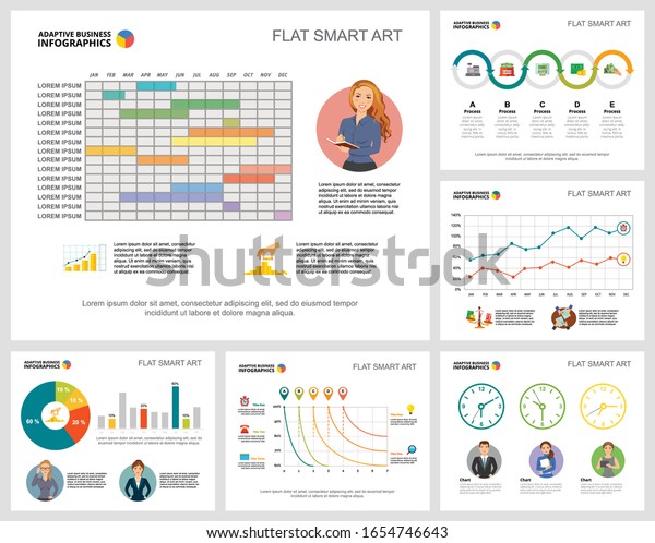 Colorful Teamwork Planning Concept Infographic Charts Stock Vector ...