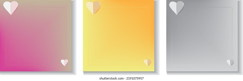 Colorful Template Design Note Hearts Theme Stock Vector (Royalty Free ...