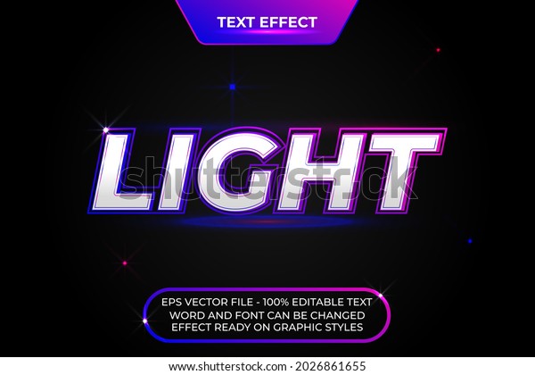Colorful Text Effect Light Style Editable Stock Vector (Royalty Free ...