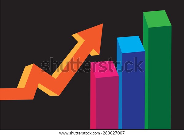 Colorful Three Dimensional Bar Chart Arrows Stock Vector (Royalty Free ...