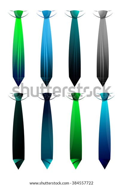 Colorful Tie Collection Vector Stock Vector (Royalty Free) 384557722 ...