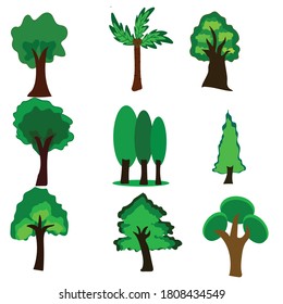 Colorful Trees Interior Decoration Stock Vector (Royalty Free ...