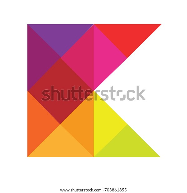 Colorful Triangle K Letter Logo Emblem Stock Vector (Royalty Free ...