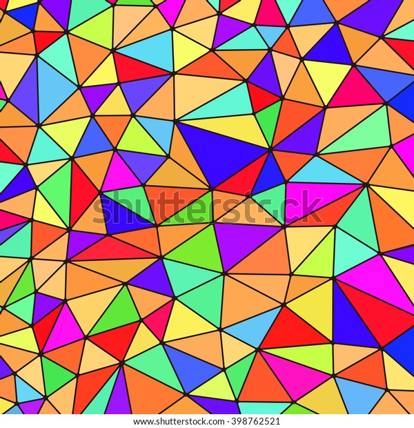 colorful triangle pattern, stained glass texture, mosaic picture ...
