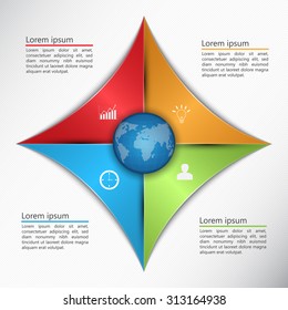 Colorful Triangle World Globe On White Stock Vector (Royalty Free ...