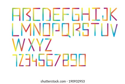 Set Isolated Slanted Alphabet Letters Numbers Stock Vector (Royalty ...