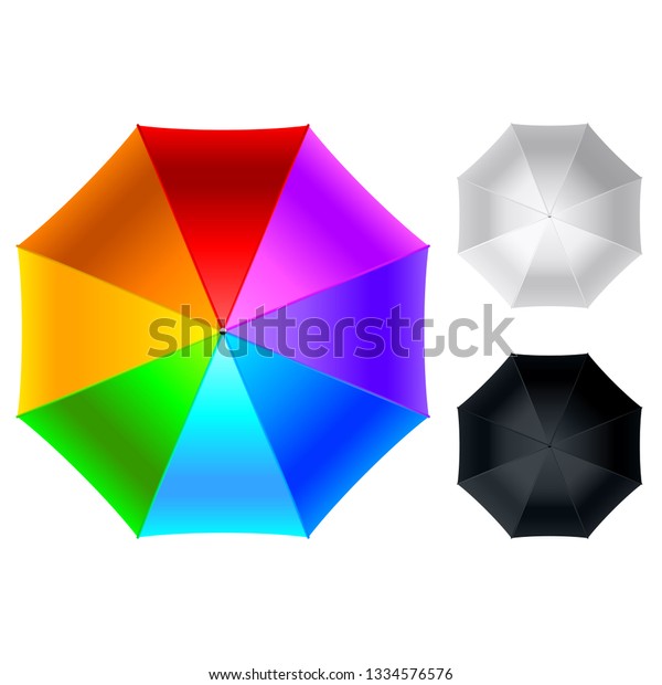 Colorful Umbrella Top View Isolated On Stock Vector (Royalty Free ...