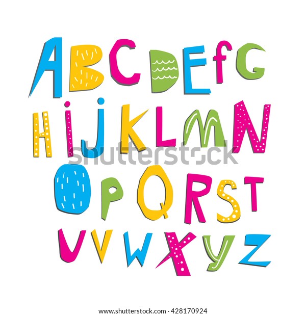 Colorful Vector Alphabet Abc Set Design Stock Vector (Royalty Free ...