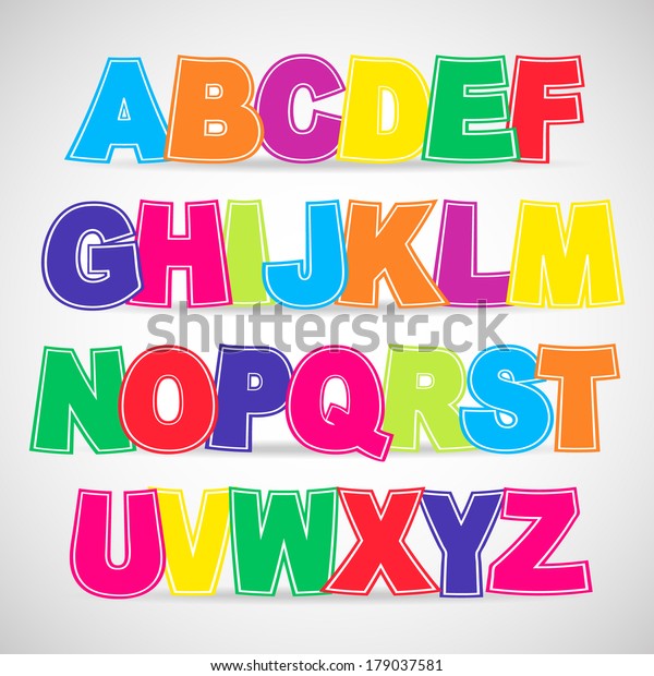 Colorful Vector Alphabet Use Design Stock Vector (Royalty Free ...