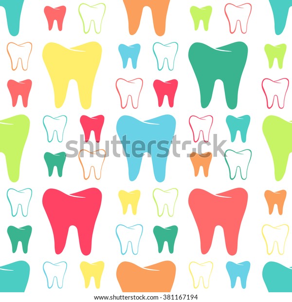 Colorful Vector Background Bright Teeth Seamless Stock Vector (Royalty ...