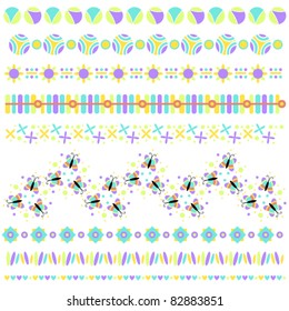 Colorful Vector Border Trim Collection Stock Vector (Royalty Free ...