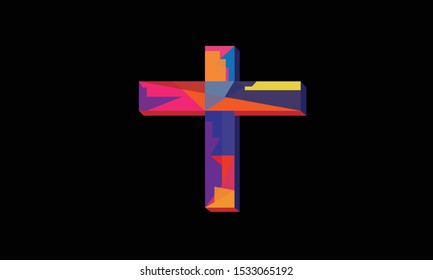 Colorful Vector Cross Symbol Available Editing Stock Vector (Royalty ...