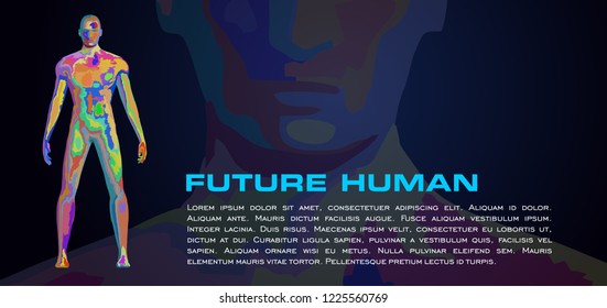 Colorful Vector Future Human Body On: vetor stock (livre de direitos ...