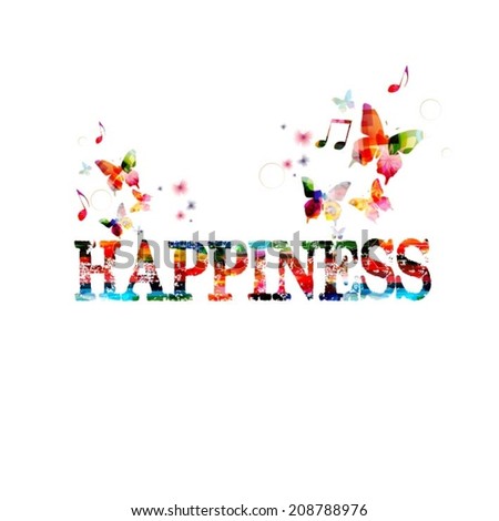 Colorful Vector HAPPINESS Design Butterflies Stock Vector (Royalty Free ...