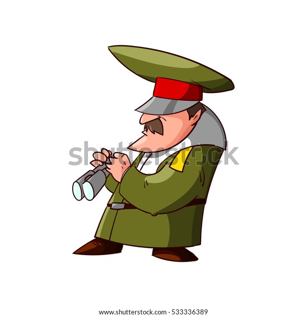 Colorful Vector Illustration Cartoon General Mustache Stock Vector ...