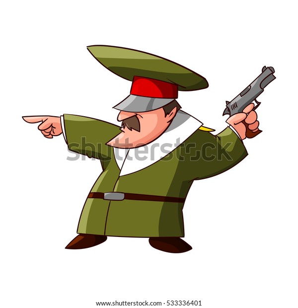 Colorful Vector Illustration Cartoon General Mustache Stock Vector ...