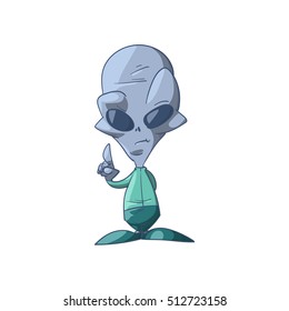 Colorful Vector Illustration Cartoon Grey Alien Stock Vector (Royalty ...