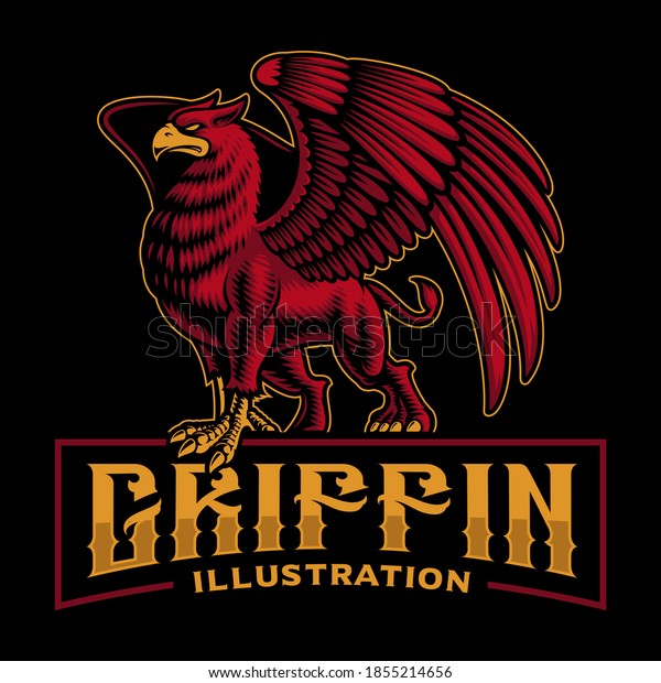 Colorful Vector Illustration Griffin This Design Stock Vector (Royalty ...