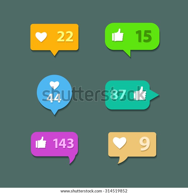 Colorful Vector Like Bubble Icons Stock Vector (Royalty Free) 314519852 ...