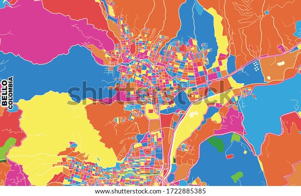 Colorful Vector Map Bello Colombia Art Stock Vector (Royalty Free ...