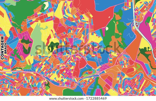 Colorful Vector Map Contagem Brazil Art Stock Vector (Royalty Free ...