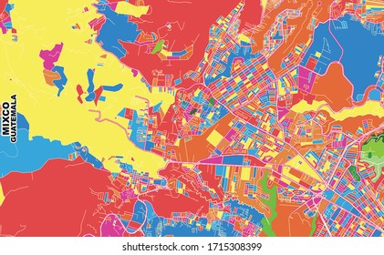 Mapa vectorial colorido de Mixco, Guatemala,: vector de stock (libre de ...