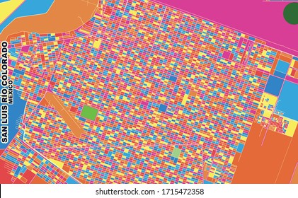 Colorful Vector Map San Luis Colorado Stock Vector (Royalty Free ...