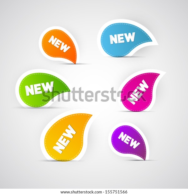 Colorful Vector New Labels Stickers Tags Stock Vector (Royalty Free ...