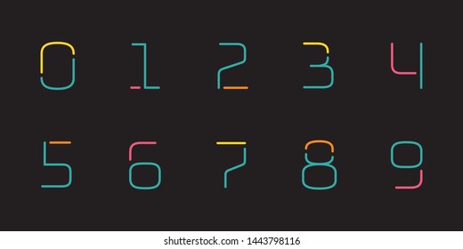 Colorful Vector Numbers Editable Strokes On Stock Vector (Royalty Free ...